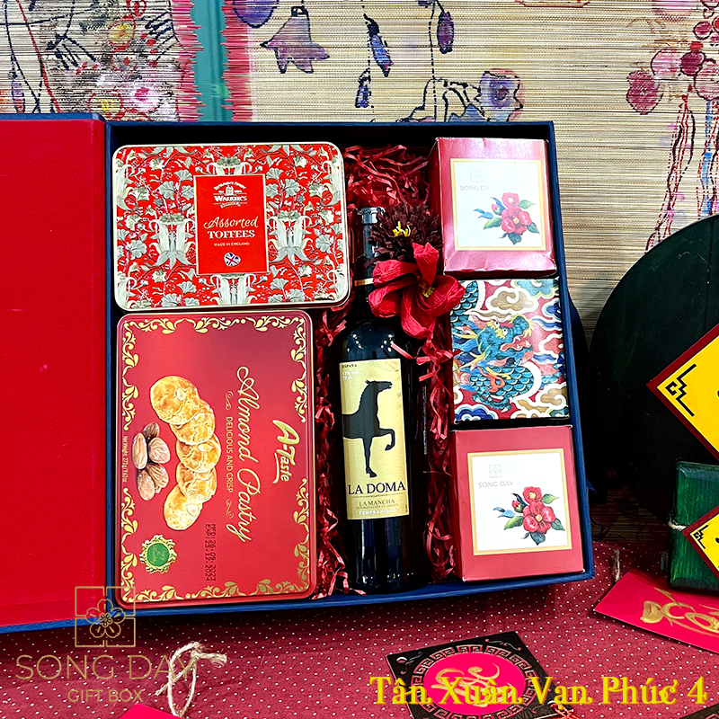 Hộp quà bằng da in hình Rồng – Tân xuân Vạn Phúc 4